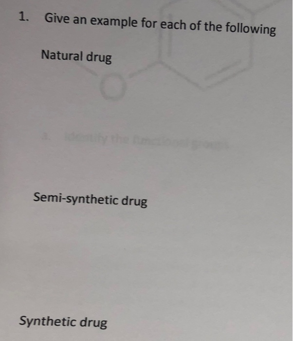 Solved Give an example for each of the following 1. Natural | Chegg.com