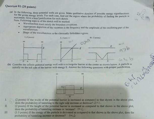 Solved Question 01 (20 points) (a) In the following, three | Chegg.com