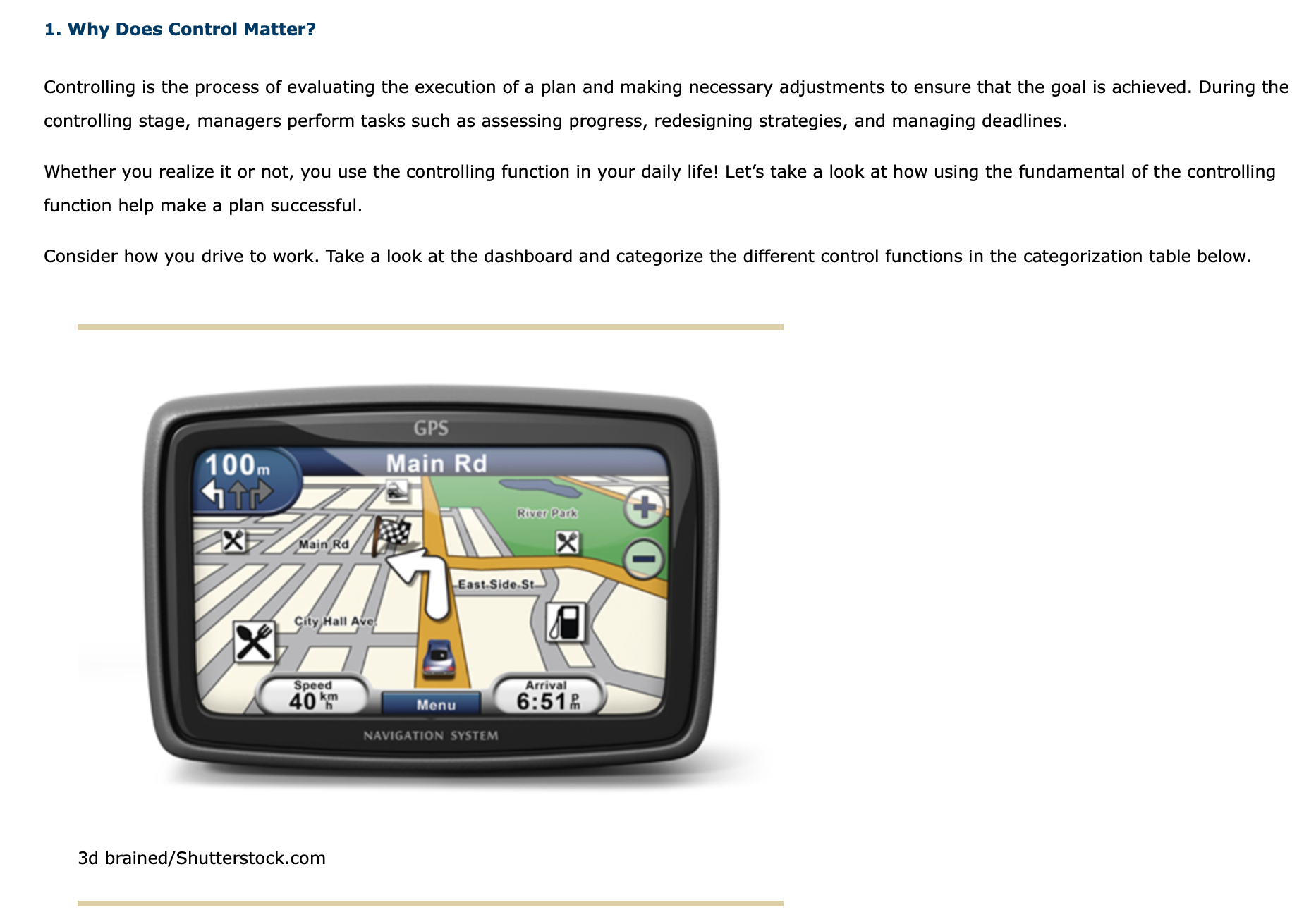 Solved 1. Why Does Control Matter? Controlling is the | Chegg.com