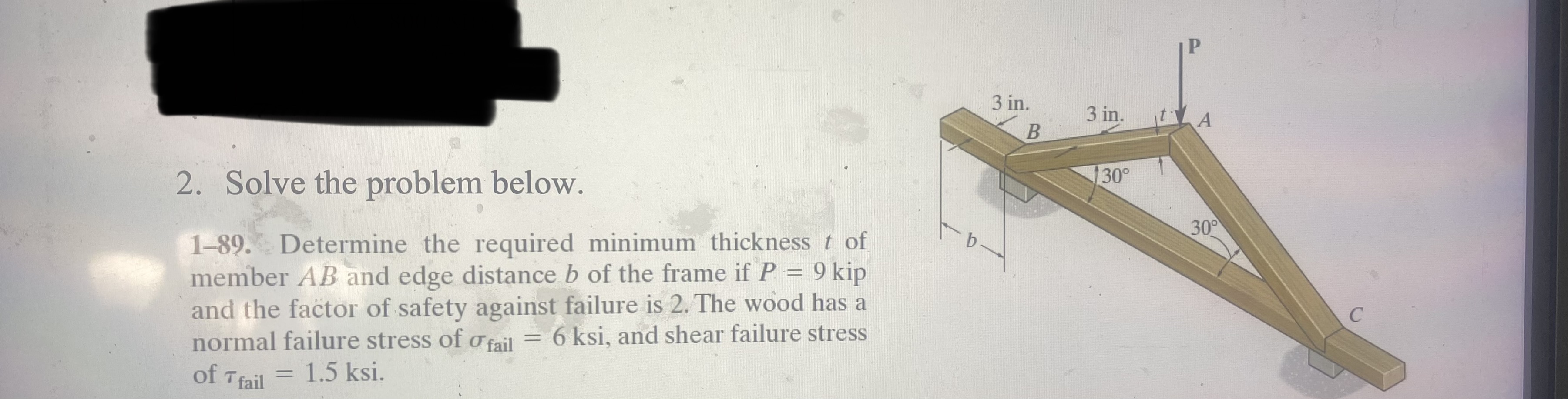 Solved 2. Solve the problem below. 1-89. Determine the | Chegg.com