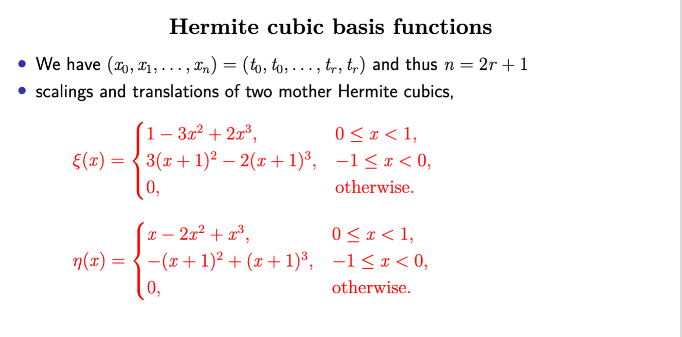Solved The set b(x) of 4 Hermite cubic basis functions with | Chegg.com