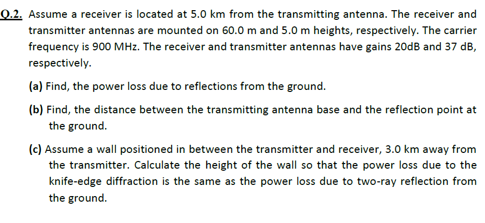 Solved *please solve all parts * ﻿Q.2. ﻿Assume a receiver is | Chegg.com