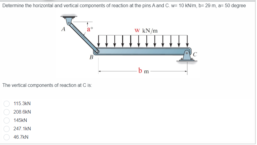 Solved Determine the horizontal and vertical components of | Chegg.com