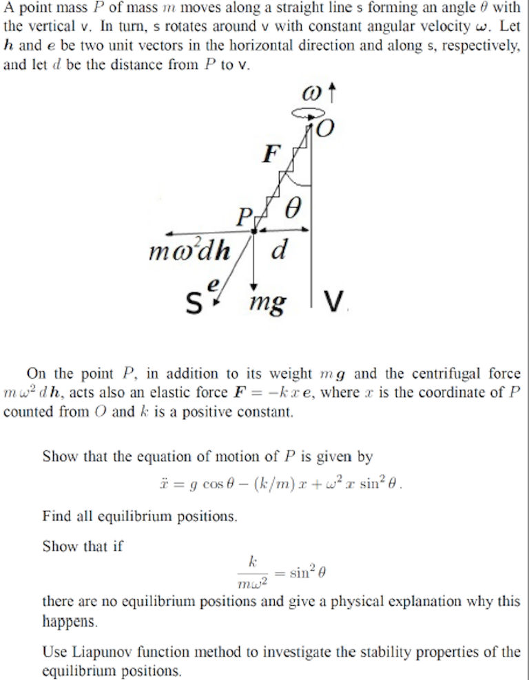 Solved A point mass P of mass m moves along a straight line | Chegg.com