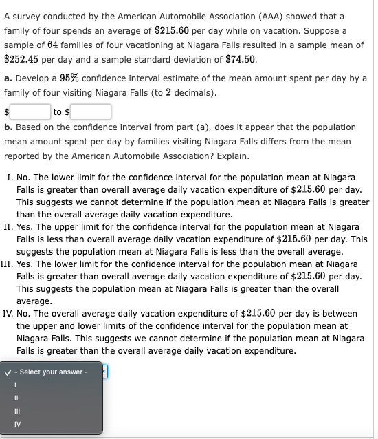 Solved A survey conducted by the American Automobile | Chegg.com