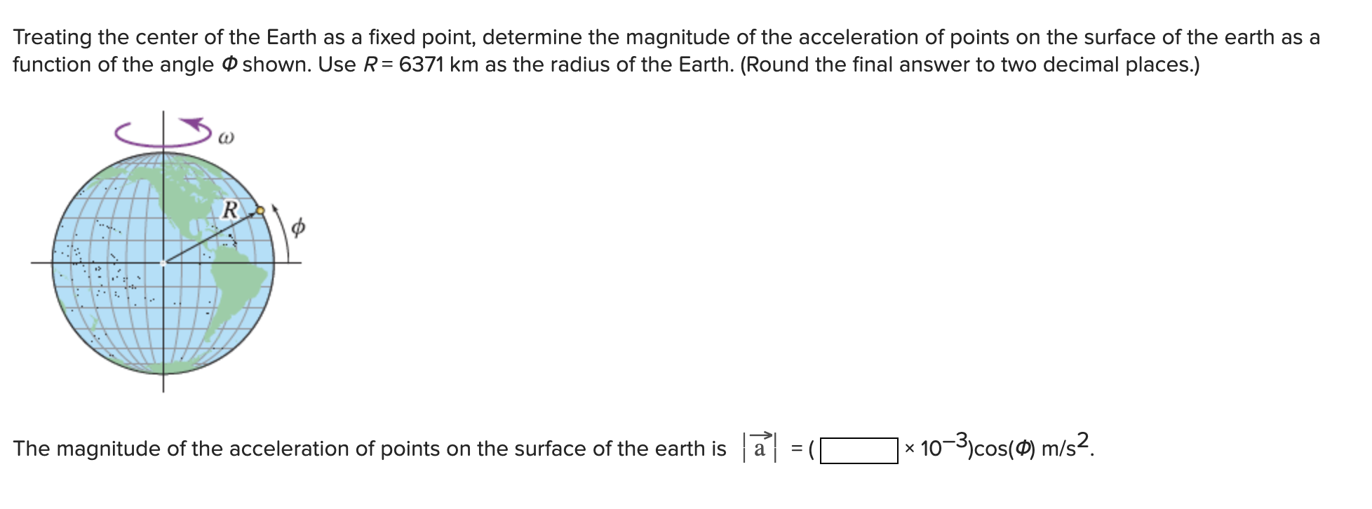 Solved Treating the center of the Earth as a fixed point, | Chegg.com