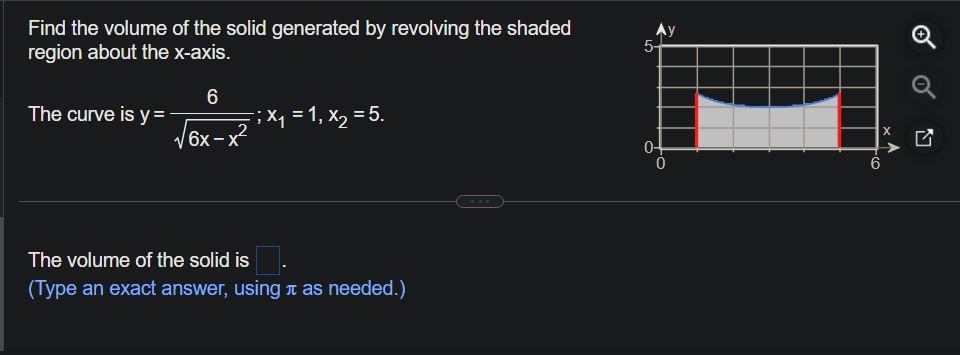 Solved Find the volume of the solid generated by revolving | Chegg.com