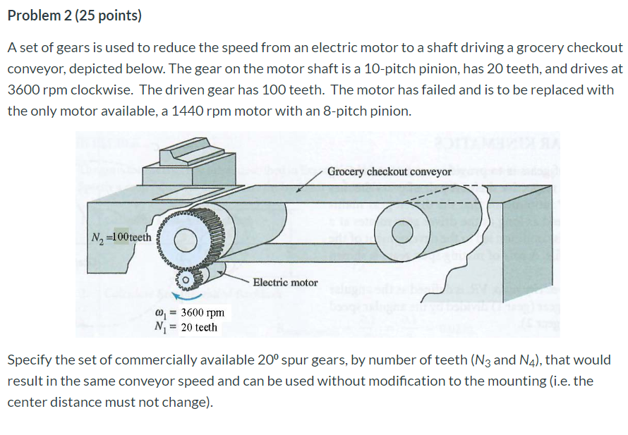 Solved Problem 2 (25 points) A set of gears is used to | Chegg.com