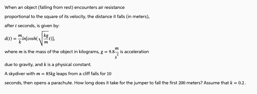Solved When an object (falling from rest) ﻿encounters air | Chegg.com