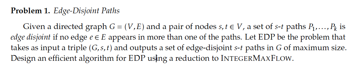 Solved Problem 1. Edge-Disjoint Paths Given a directed graph | Chegg.com