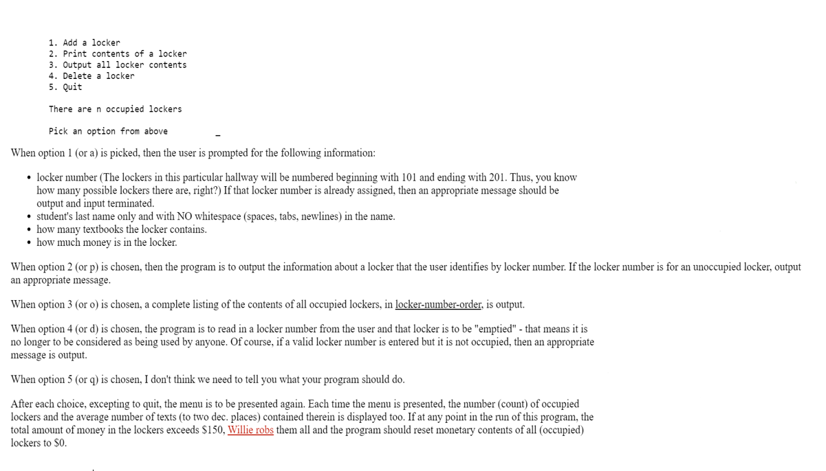 Solved Cannot use functions. Should use arrays and structs | Chegg.com