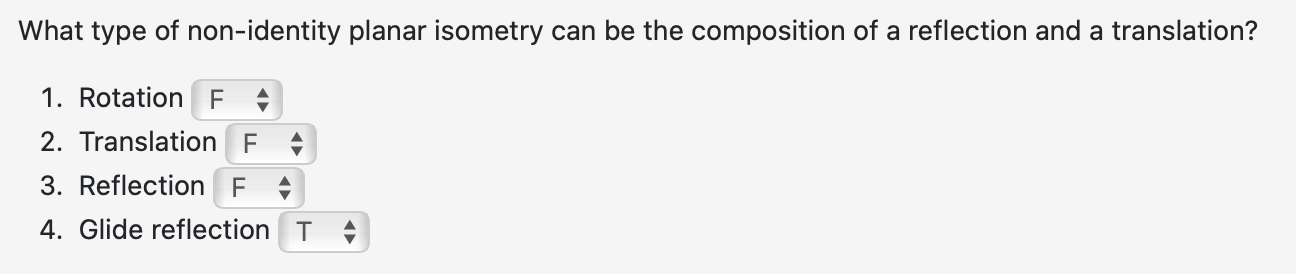 Solved What type of non-identity planar isometry can be the | Chegg.com