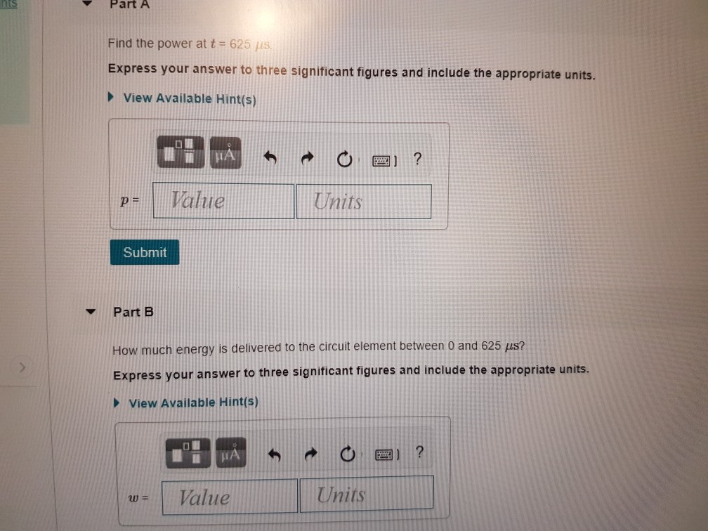 Solved Constants The voltage and current at the terminals of | Chegg.com