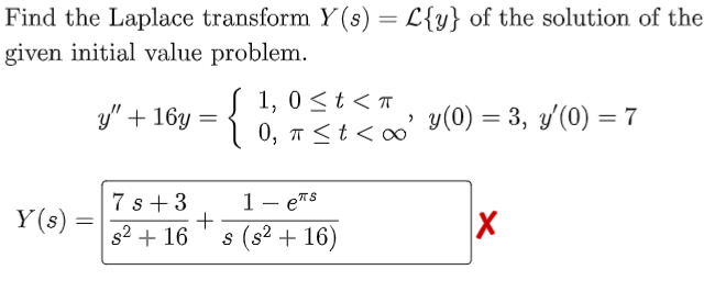 Solved Find the Laplace transform Y(s) = ℒ{y} of the | Chegg.com