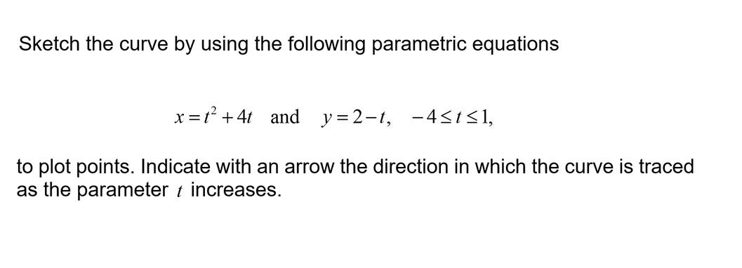Solved Sketch The Curve By Using The Following Parametric