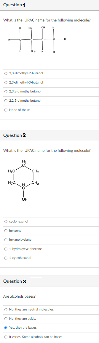 Solved What is the IUPAC name for the following molecule? | Chegg.com
