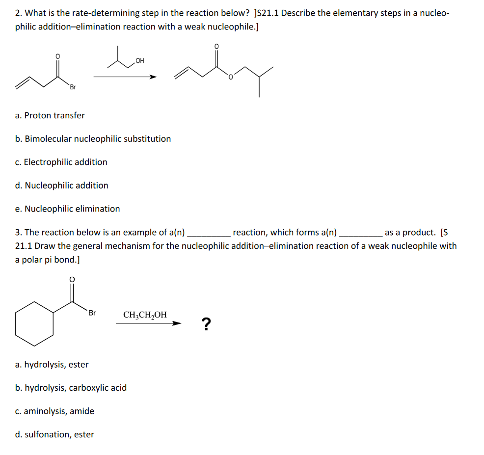 Solved 2. What is the rate-determining step in the reaction | Chegg.com