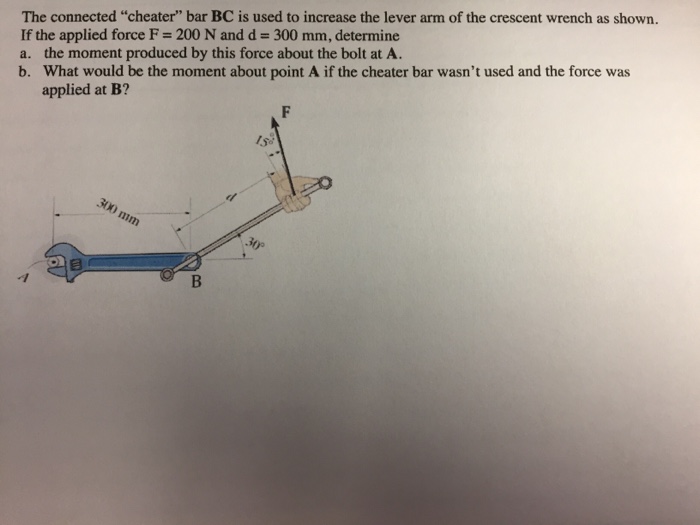 Solved The connected "cheater" bar BC is used to increase | Chegg.com