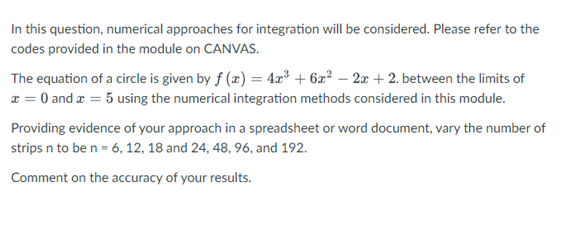 Solved In this question, numerical approaches for | Chegg.com