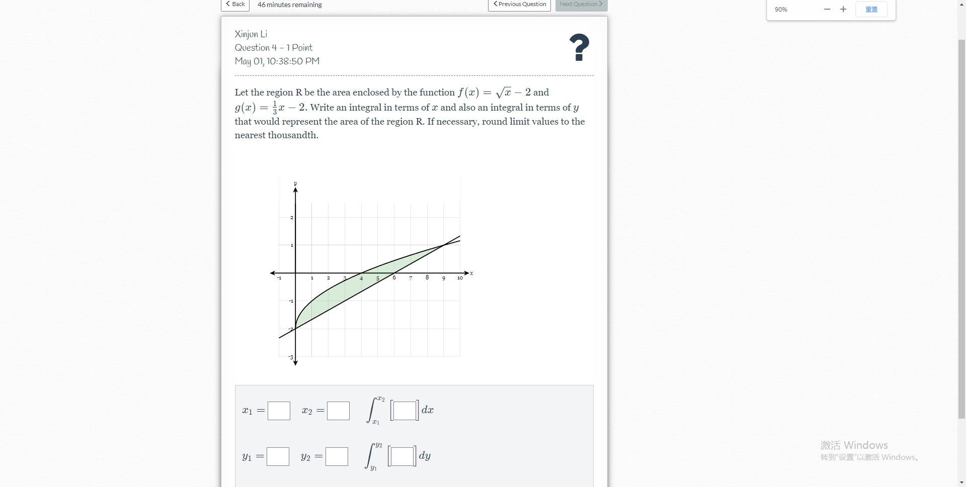 Solved Let the region R be the area enclosed by the function | Chegg.com