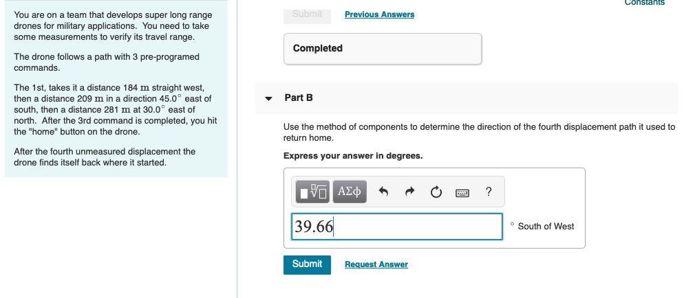 Solved Constant Constants Submit Previous Answers You are on | Chegg.com