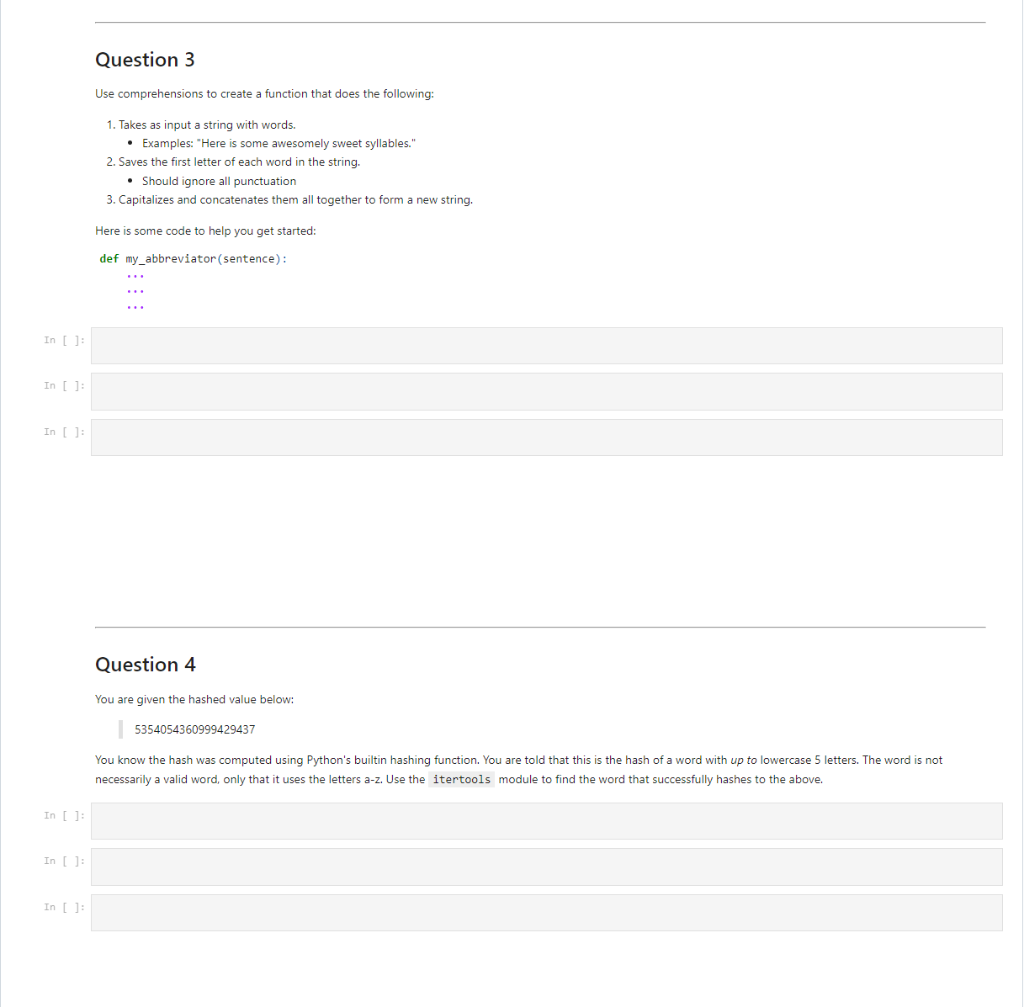 Solved Use comprehensions to shorten the following block of | Chegg.com