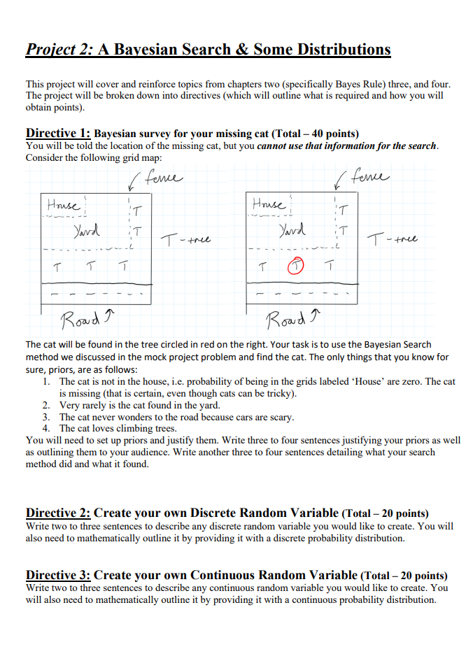 Solved Project 2: A Bavesian Search \& Some Distributions | Chegg.com
