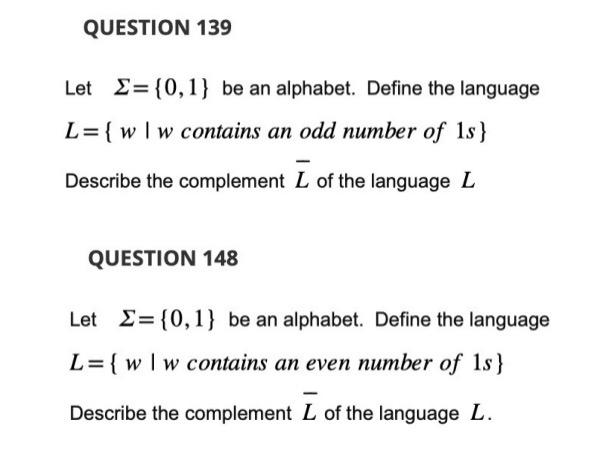 Solved Let Σ={0,1} be an alphabet. Define the language | Chegg.com