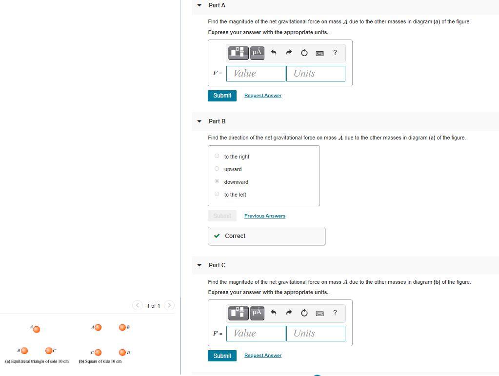 Solved Part A Find the magnitude of the net gravitational | Chegg.com