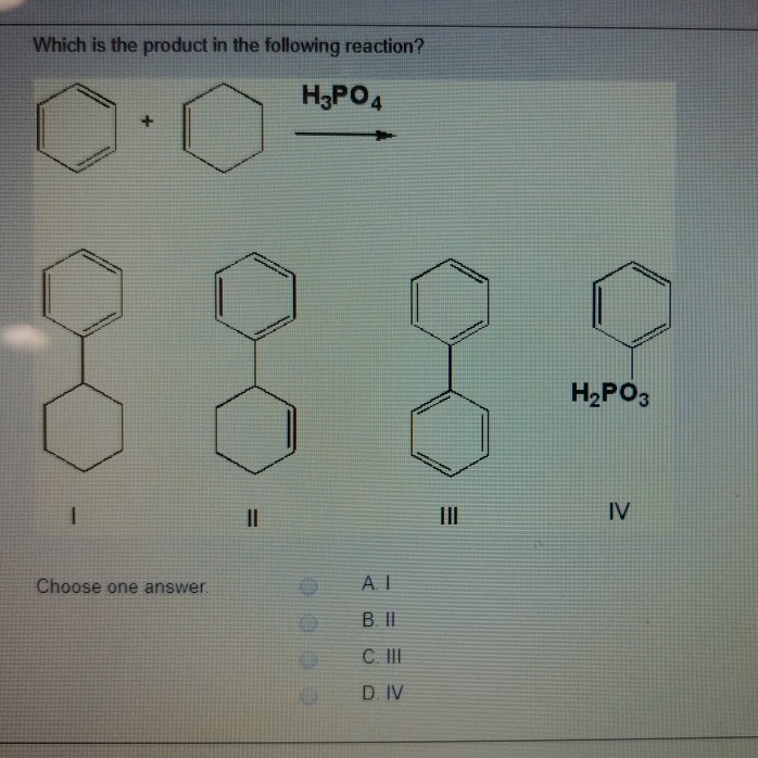 Solved Which is the product in the following reaction? H3PO4 | Chegg.com