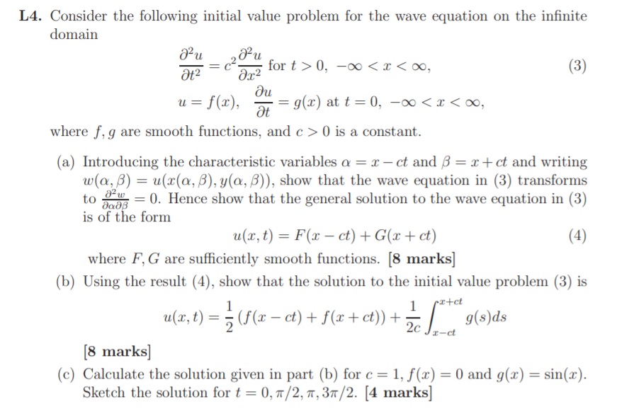 Solved L4. Consider the following initial value problem for | Chegg.com