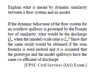 Solved Explain what is meant by dynamic similarity between a | Chegg.com