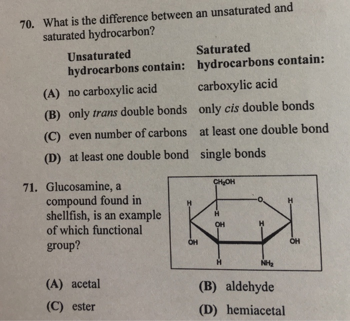 Difference Between Saturated And Unsaturated Hydrocarbons Saturated