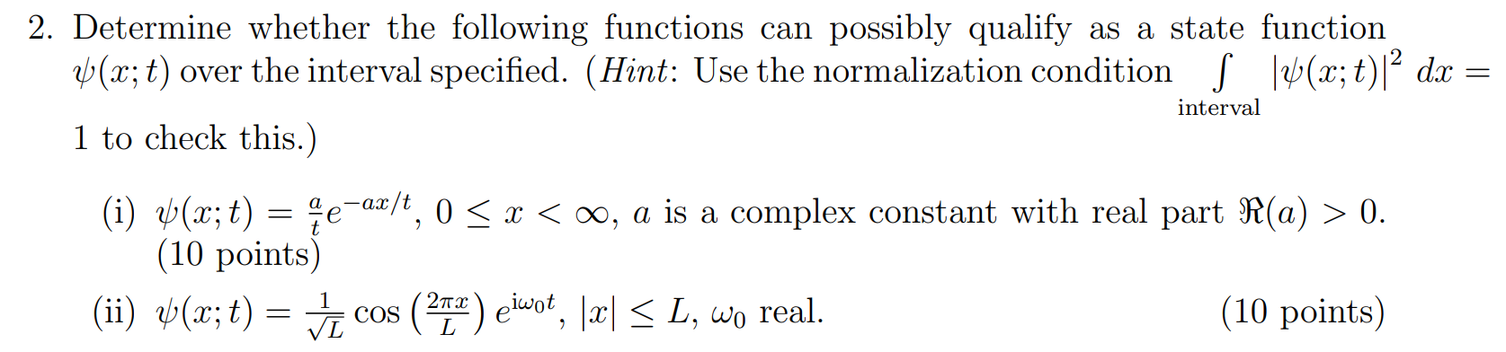 Solved = interval 2. Determine whether the following | Chegg.com