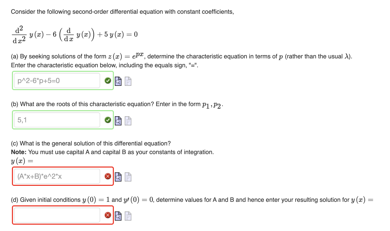 Solved Consider the following second-order differential | Chegg.com