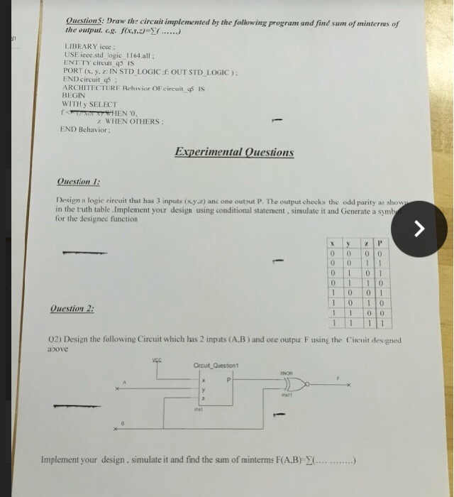 Solved QuestionS: Draw the circuit implemented by the | Chegg.com Solved QuestionS: Draw the circuit implemented by the | Chegg.com