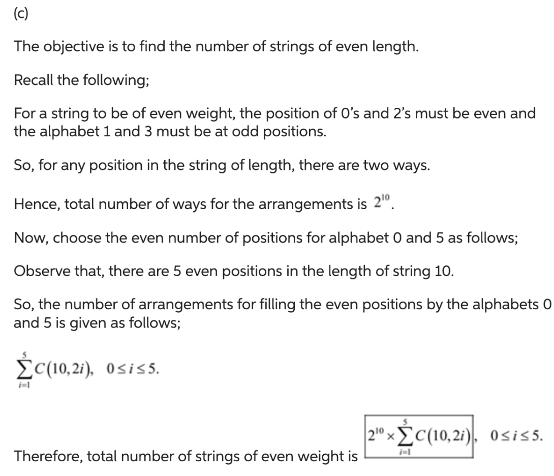 Solved 19. Consider the collection of all strings of length | Chegg.com