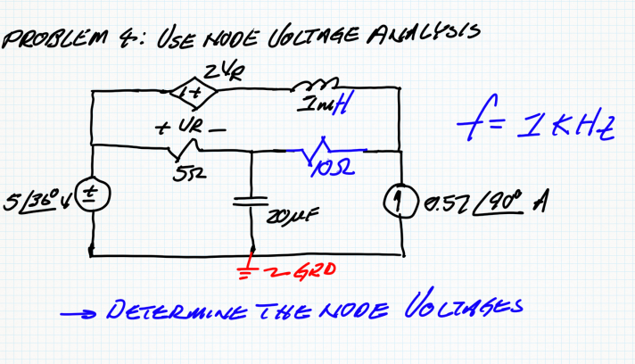 Solved PROBLEM 4: USE NOOE UOLTNGE ANALYSlS KHZ → DETERMINE | Chegg.com Solved PROBLEM 4: USE NOOE UOLTNGE ANALYSlS KHZ → DETERMINE | Chegg.com