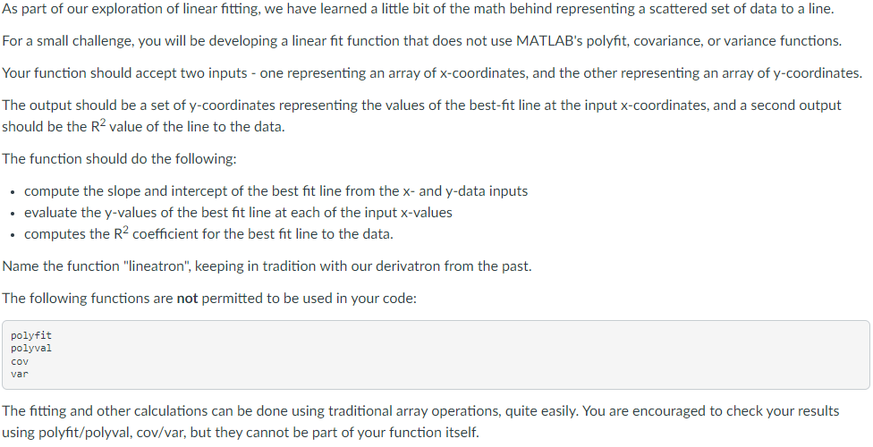 Solved Please use Matlab to make the function, and use a set | Chegg.com