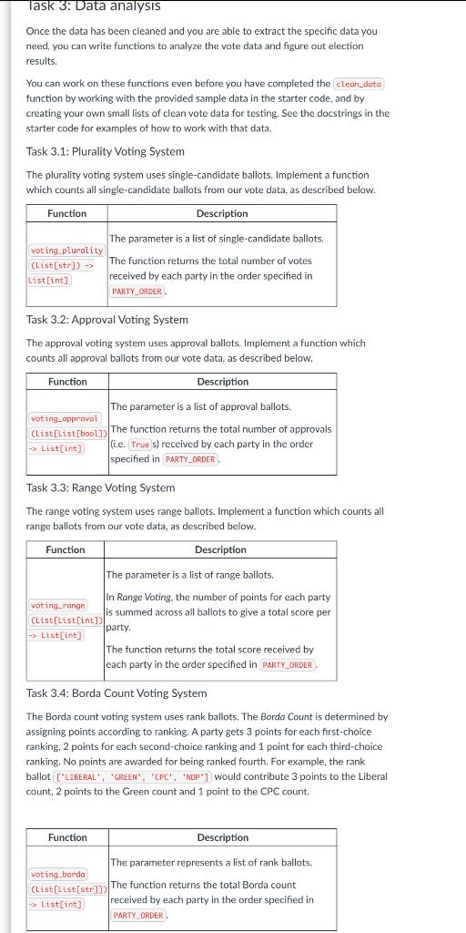 Task 3: Data analysis Once the data has been cleaned | Chegg.com