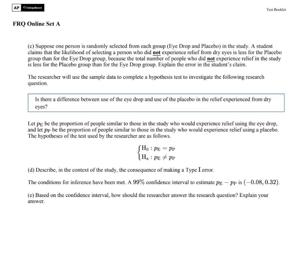Solved FRQ Online Set A 2. Show all your work. Indicate | Chegg.com