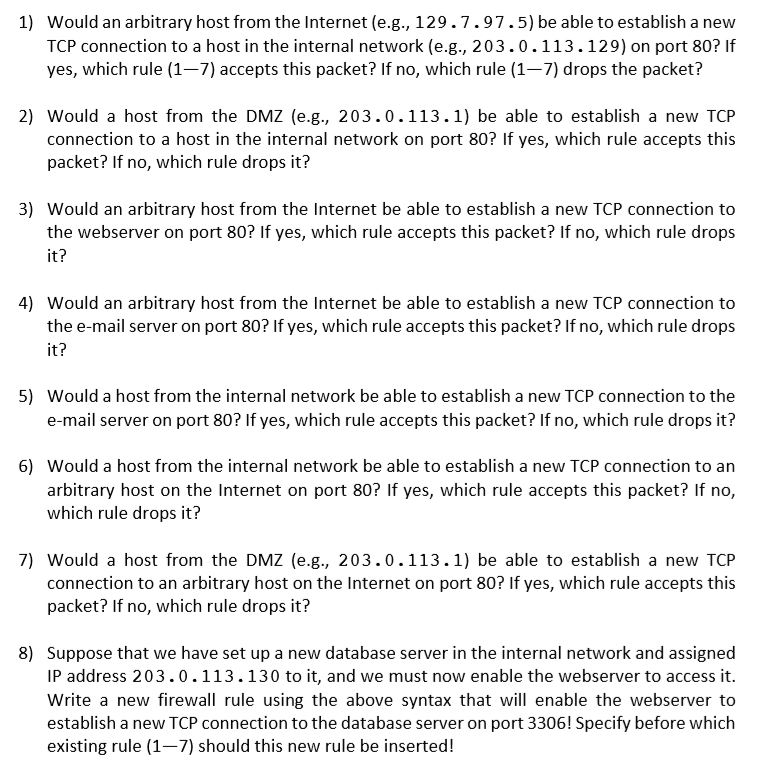 Solved Problem 2 (4 points): Firewall Rules In this problem, | Chegg.com
