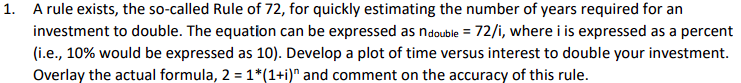 Solved A rule exists, the so-called Rule of 72 , ﻿for | Chegg.com