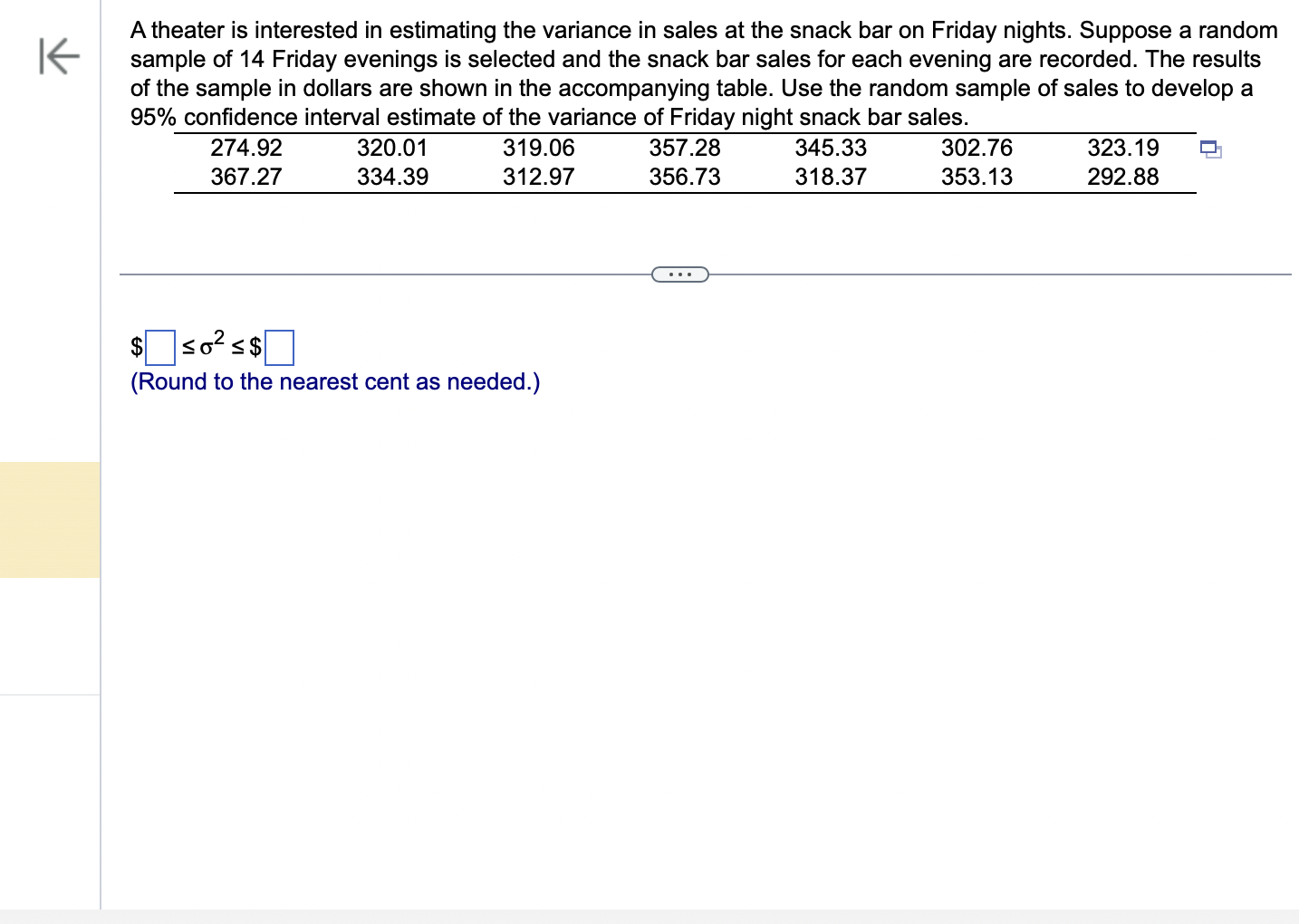Solved A theater is interested in estimating the variance in | Chegg.com