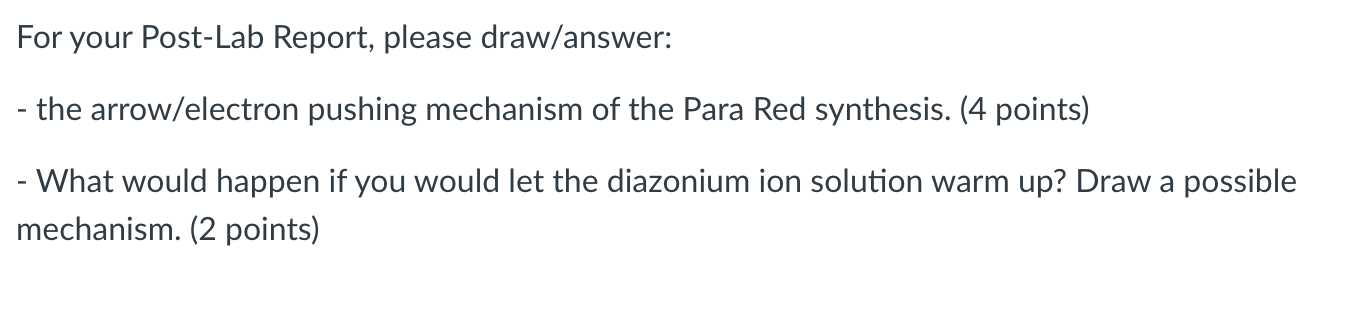 Solved For your Post-Lab Report, please draw/answer: - the | Chegg.com