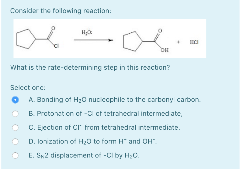 Solved Consider the following reaction: H20 + HCI Cl What is | Chegg.com
