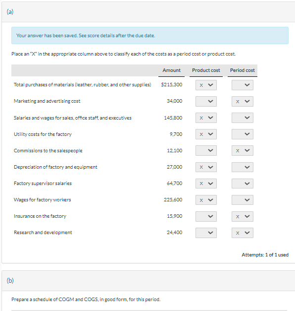 Solved Prepare a schedule of COGM and COGS, in good form, | Chegg.com
