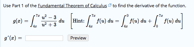 Solved Use Part 1 of the Fundamental Theorem of Calculus | Chegg.com