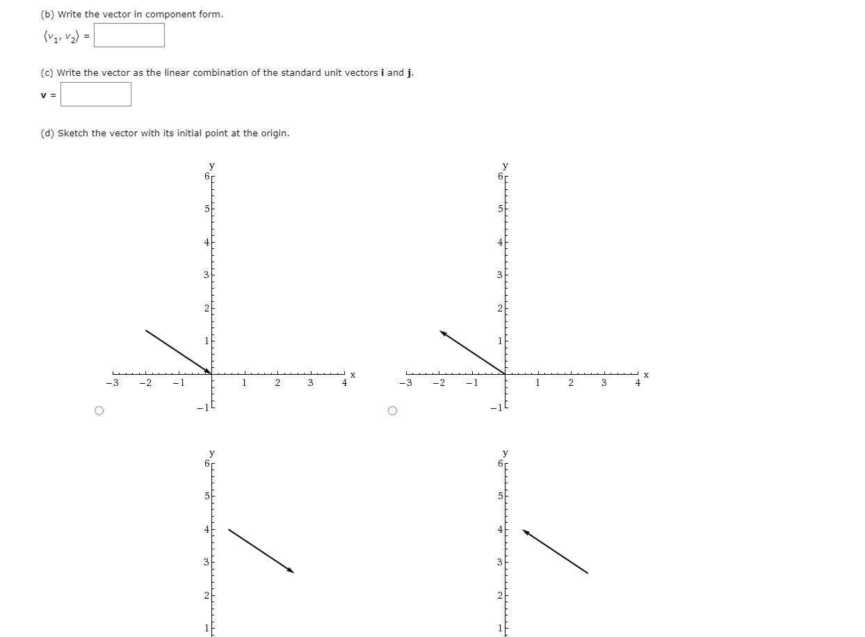 Solved The initial and terminal points of a vector v are | Chegg.com