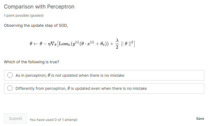 Solved Stochastic Gradient Descent SGD and Hinge Loss 1 | Chegg.com